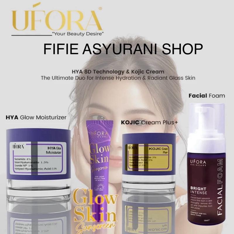 UFORA Glow Set – Moisturizer, Kojic Cream, Sunscreen & Foam 4item ...