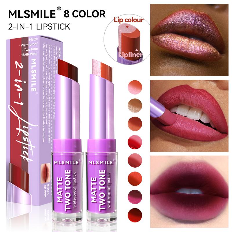 Fashion Two Tone Lipstick 2-in-1 Lipstik Pelembab Tahan Lama - TikTok ...