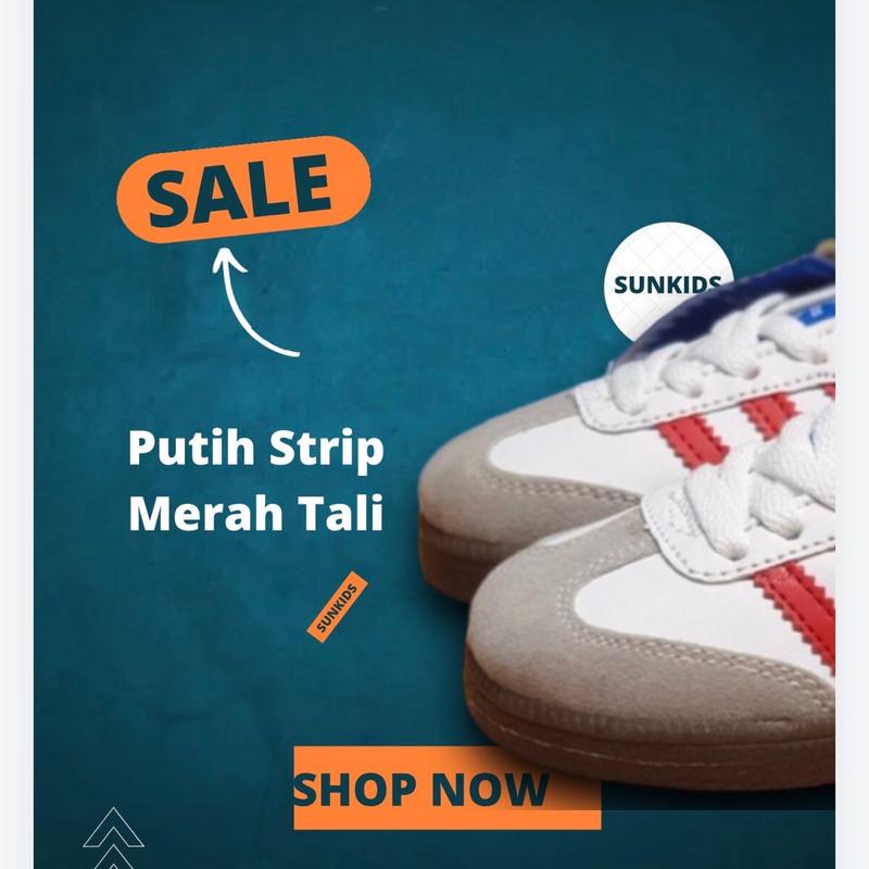 Sepatu Sneakers Anak Imporr Quality Putih Merah - Shop | Tokopedia