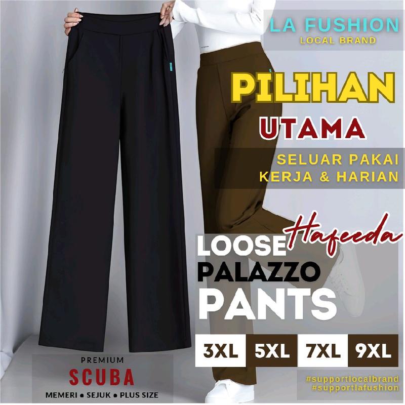 LA FUSHION PALAZO SLACK STRAIGHT CUT HAFEEDA seluar slack muslimah ...