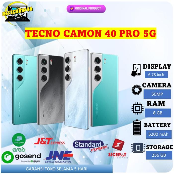 Promo TECNO CAMON 40 PRO 5G 8GB 256GB Garansi Resmi - GALAXY BLACK ...