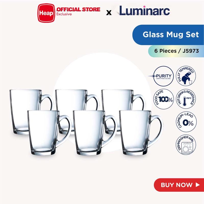 Luminarc 6Pcs New Morning Water Glass Mug set - (320ML) [Model ...