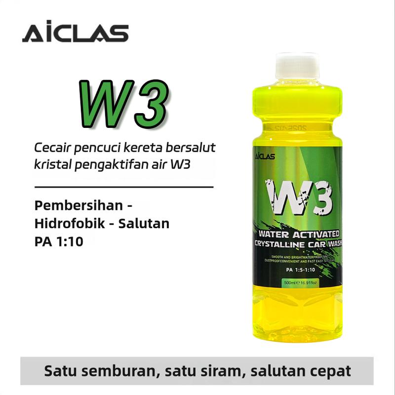 Cecair pencuci kereta bersalut kristal diaktifkan air W3 mengekalkan ...