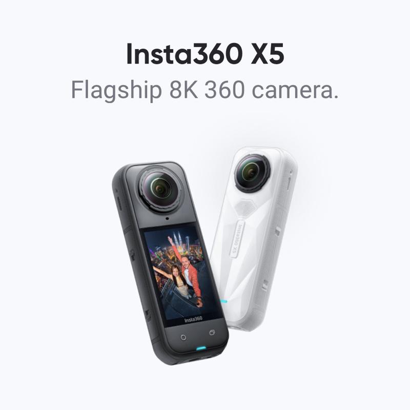 Insta360 X5 8K 360 Action Cam with 72MP Sensors 30fps Playback Triple ...