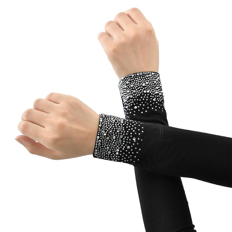 LAVEN Diamond Rhinestone Modal Arm Sleeves Plain Elastic Arm - TikTok ...