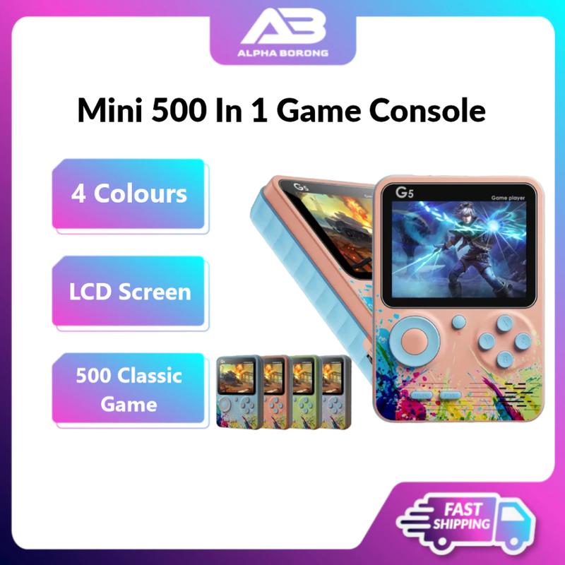 Konsol Permainan, Saiz Mini, 500 dalam 1, Gaya Retro, Permainan ...