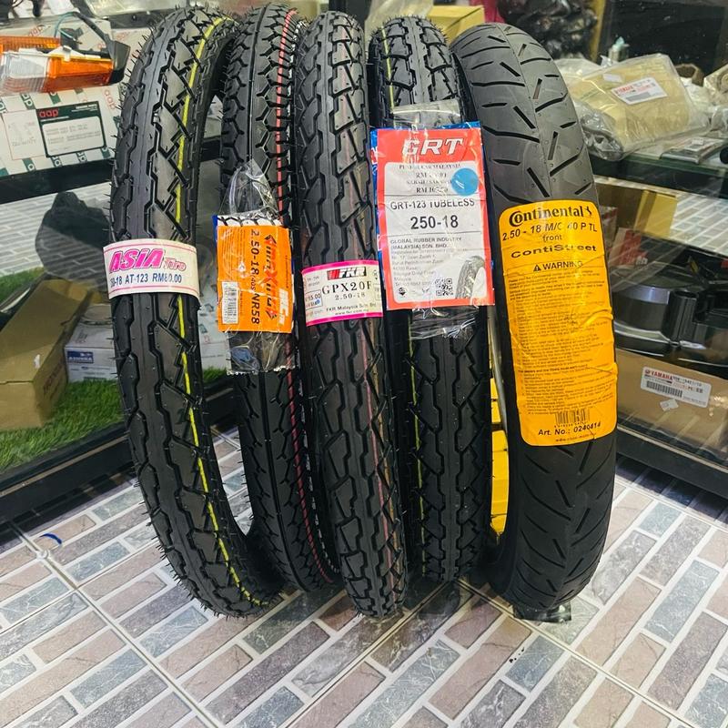 Tayar 250-18 asia tyre/irc/grt/fkr/continental - TikTok Shop Malaysia