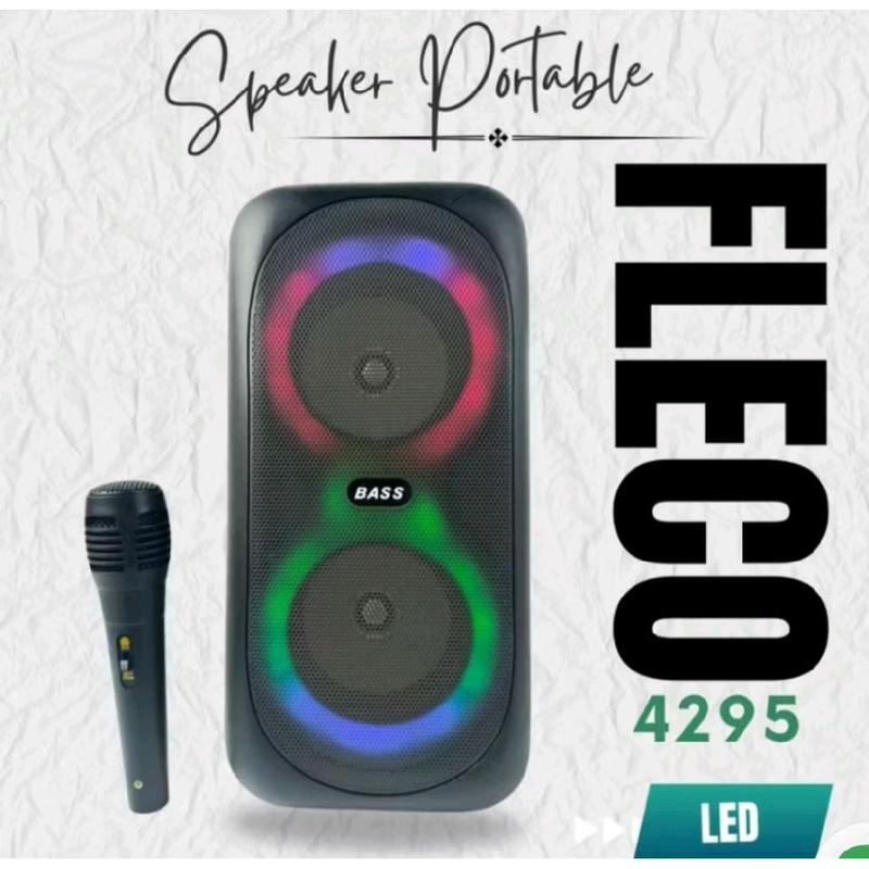 FLECO Speaker Bluetooth Portable Karaoke F-4295 300 Watt Extra Bass 4.5 ...