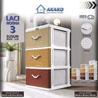 Promo AKAKO - LEMARI PAKAIAN PLASTIK MOTIF ROTAN AKAKO LEMARI LACI ...