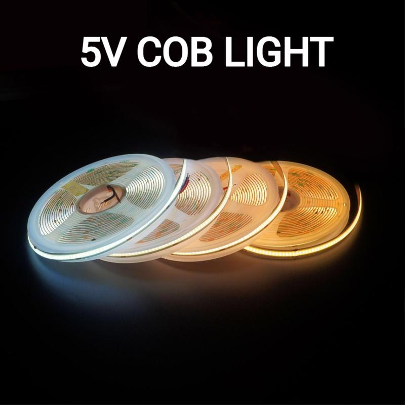 Lampu Jalur LED COB, 5V, Tersedia dalam 1M, 2M, 3M, 5M, Cerah, - TikTok ...