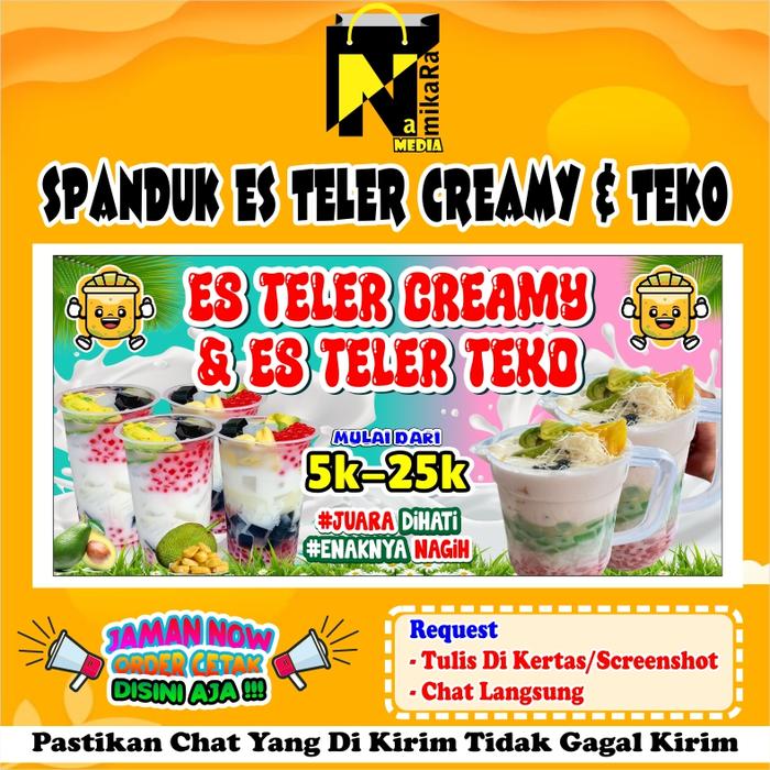 Jual banner spanduk backdrop minuman Es teler creamy dan es teler teko ...