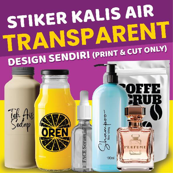 STICKER PRODUK - TRANSPARENT (Kalis air. Sesuai utk pelbagai - TikTok ...