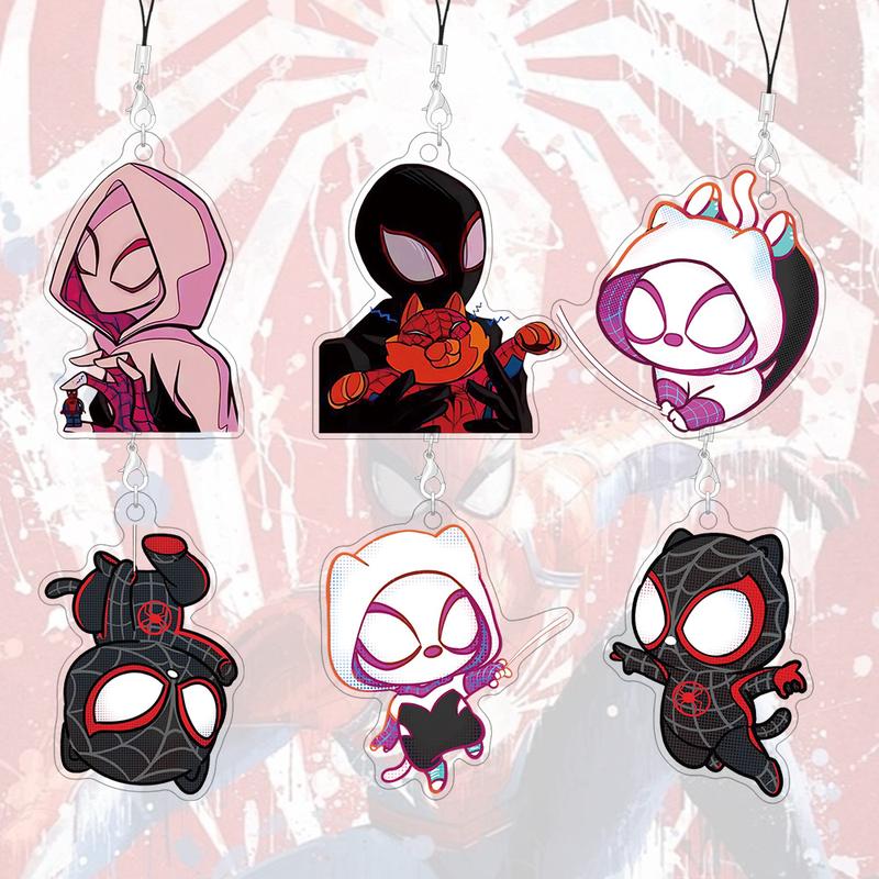 30mm Mini Acrylic Phone Straps Spider Man Cute Bag Charms Animation ...