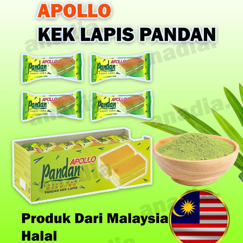 CAKE APOLLO LAYER CAKE (24PCS X 18G) (6PCS X18G) PANDAN CAKE - TikTok Shop Malaysia