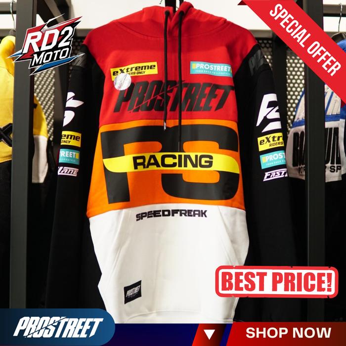Jual HOODIE MOTOR PROSTREET SYNDICATE RED - Hoodie Riding Meraah Putih ...
