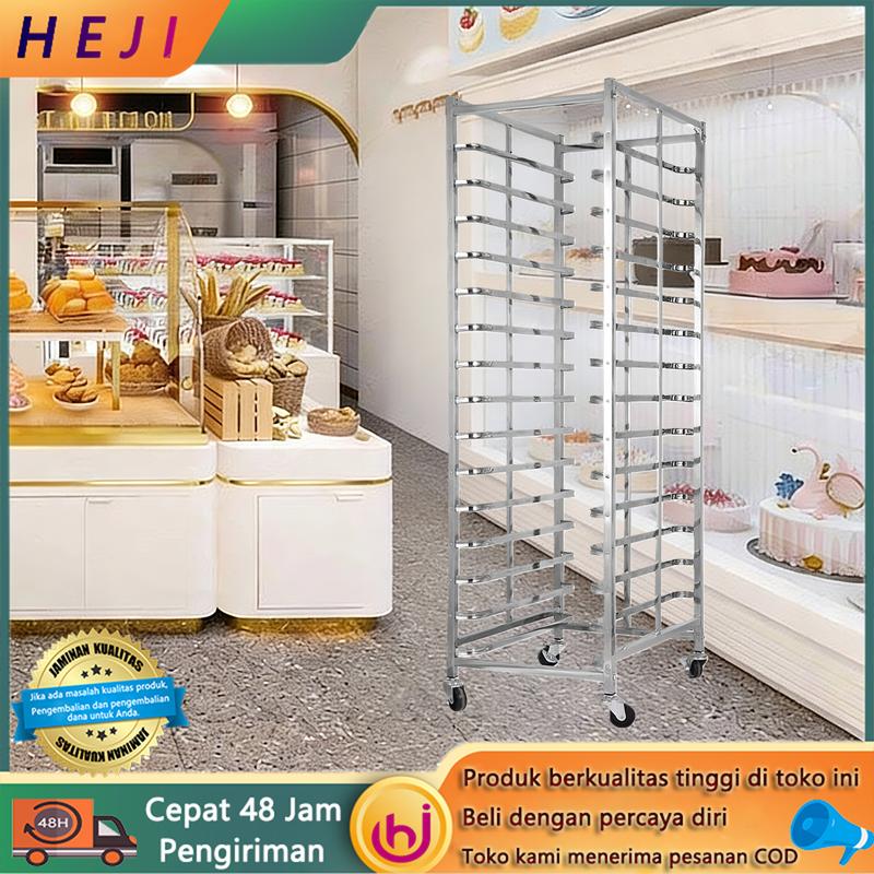 HEJI Komersial Rak Troly Loyang Stainless 15 Susun Toko Roti/Bakery ...