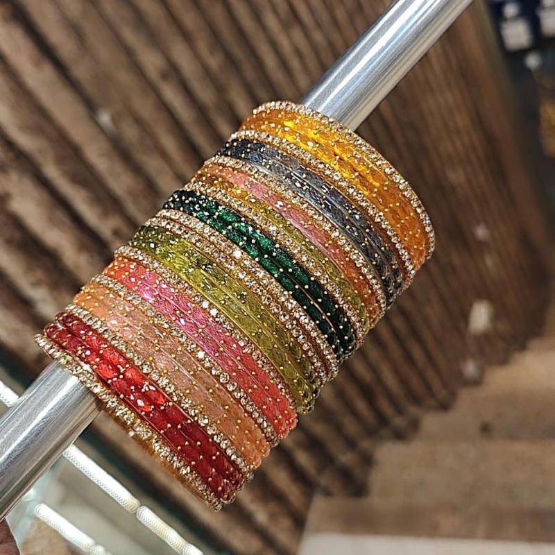 Multicolour Glass Bangles Set - TikTok Shop Malaysia