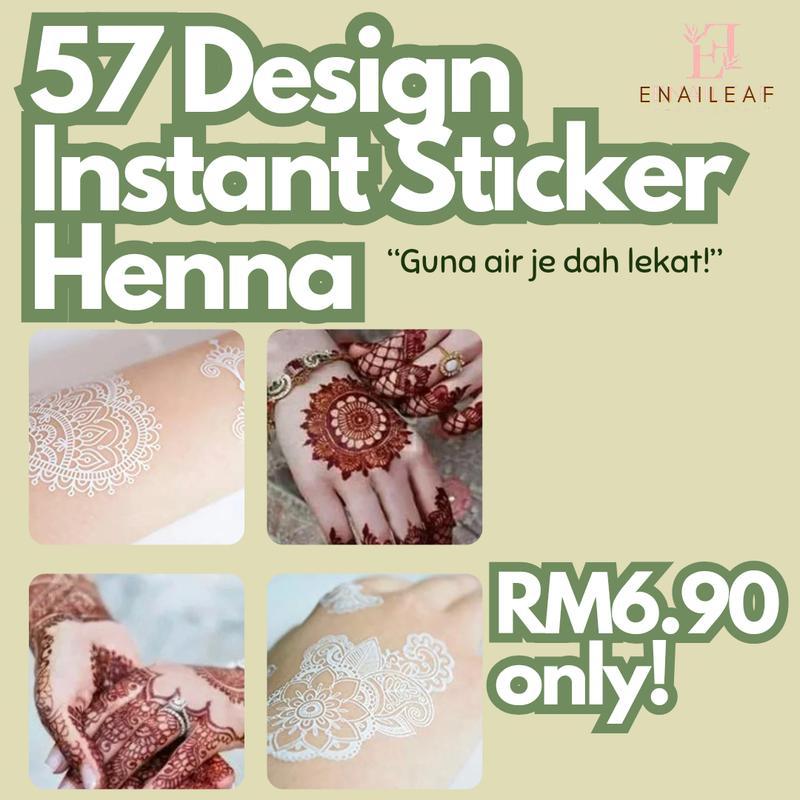 BELI 3 FREE 1 | INSTANT STICKER HENNA RAYA | RED HENNA | WHITE - TikTok ...
