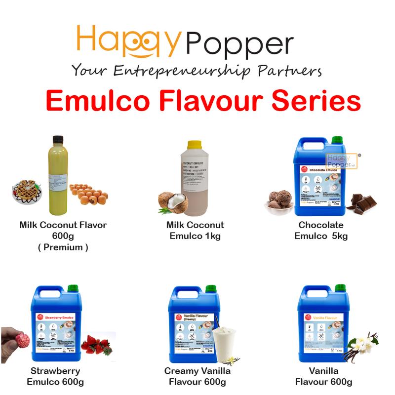 Happypopper Coconut Emulco Chocolate Flavour Creamy Vanilla Strawberry ...