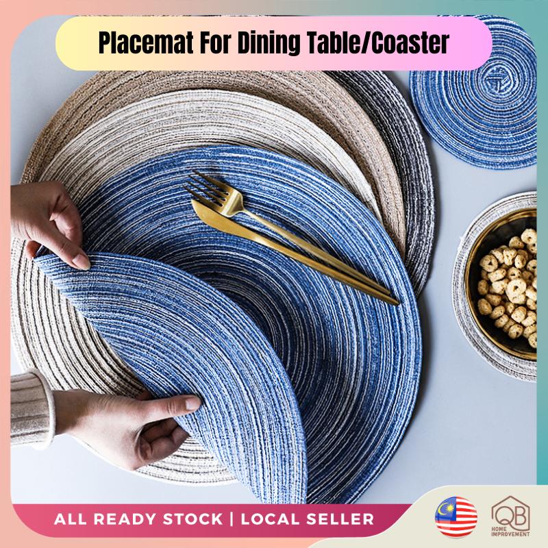 QB lapik pinggan pelapik meja makan Round Plate Mat Dining Table ...
