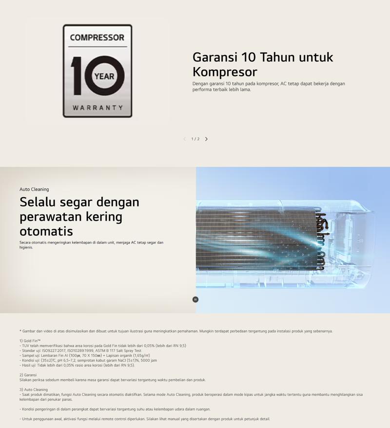 LG Air Conditioner 1/2 PK New Terminator - Gold Fin - Auto Cleaning ...