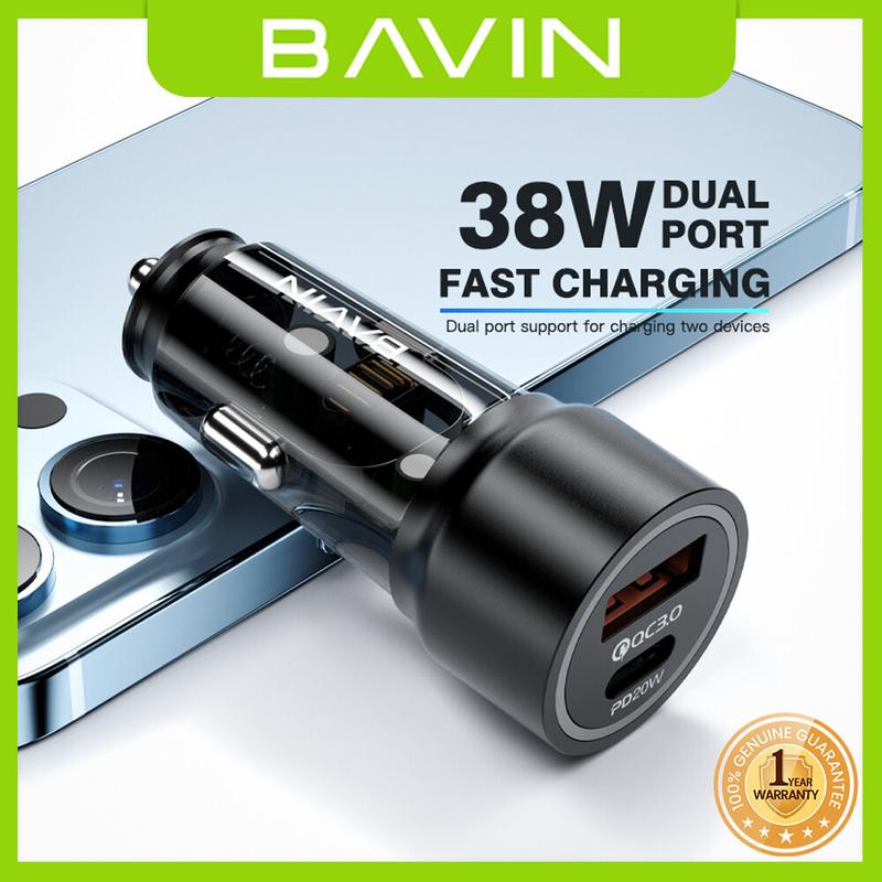 BAVIN PC926 PD 20W USB-C QC3.0 18W USB Fast Charging Car Charger ...