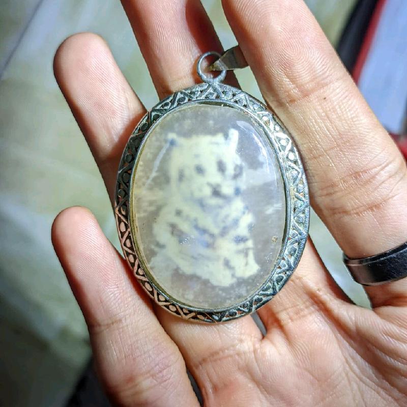 Liontin batu motif harimau putih - Shop | Tokopedia
