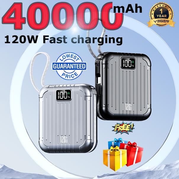 40000mAh Power bank With Type c cable fast charging powerban - TikTok ...