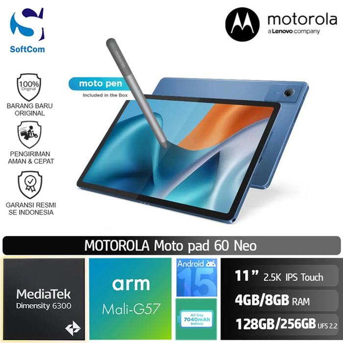 Promo MOTOROLA Moto pad 60 Neo MD 6300/4GB-8GB/128GB-256GB UFS/11" 2.5K ...