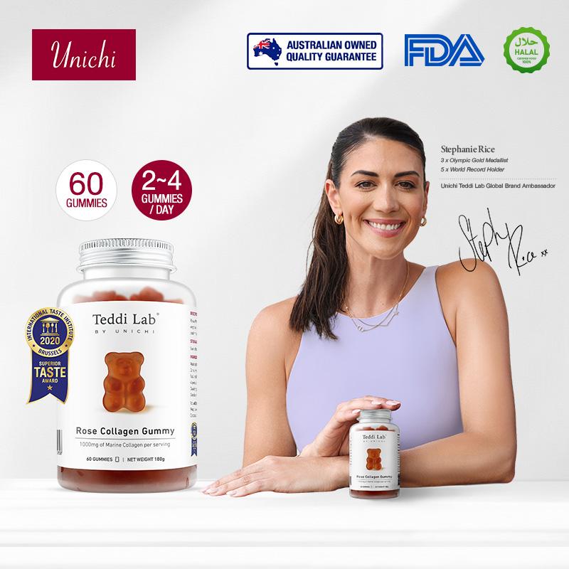 Unichi Rose Hydrolysed Marine Collagen Bear Gummy kolagen Supplement ...
