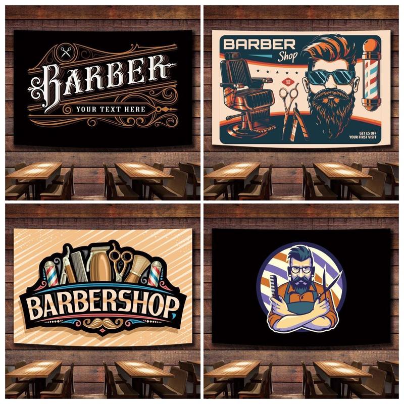 Barber shop hair salon wall hanging cloth hairdressing shop art ...