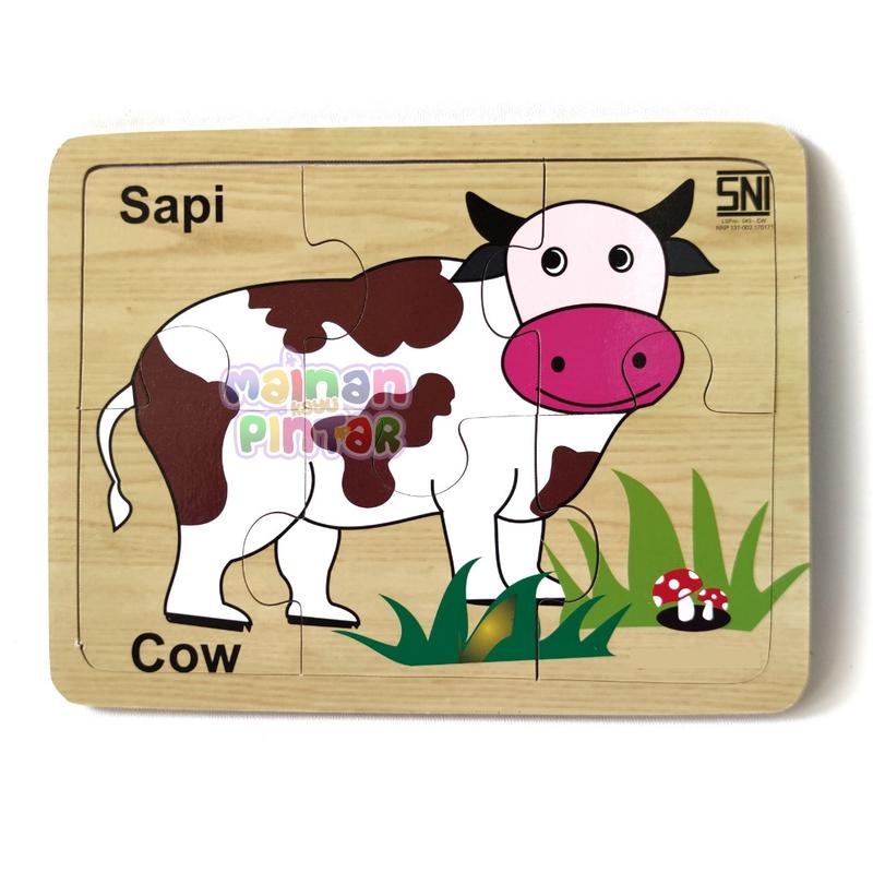 Puzzle Kayu Edukasi Jigsaw Gambar Sapi SNI - Shop | Tokopedia