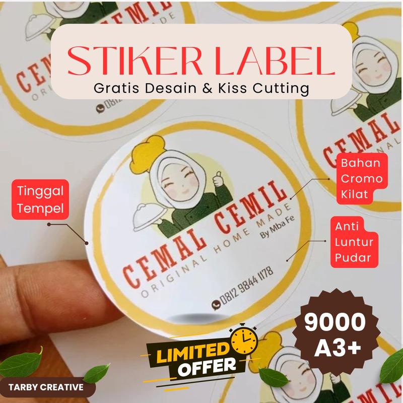 Stiker Cutting Label Bahan Cromo Cantik Gratis Desain - Shop | Tokopedia