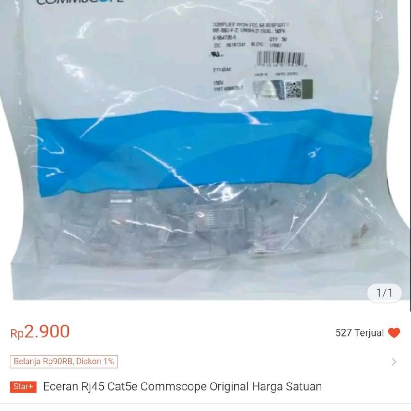 Rj45Cat5E COMMSCOPE original harga satuan/eceran - Shop | Tokopedia