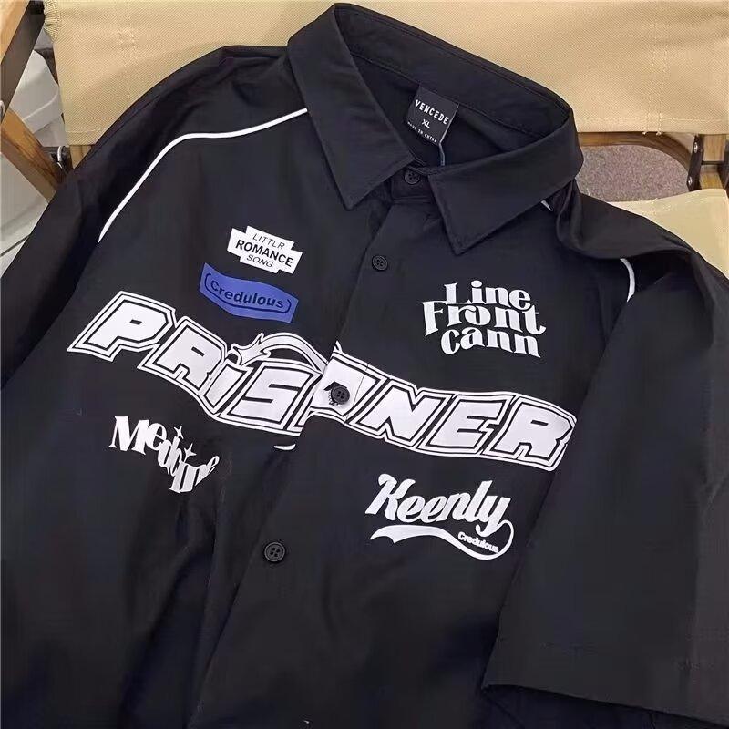 Kemeja Polo Lumba, Niche Trend Rekaan, Lengan Separuh, Baju Lapel ...