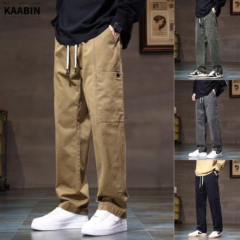 American Loose Kargo pans Men Cotton Multi Pocket Cargo Straight ...