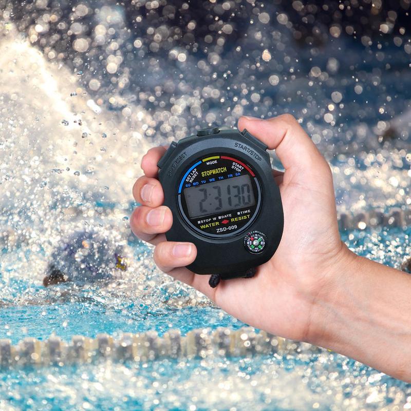 Portable Accurate Digital Stopwatch LCD Display Battery Powered ...