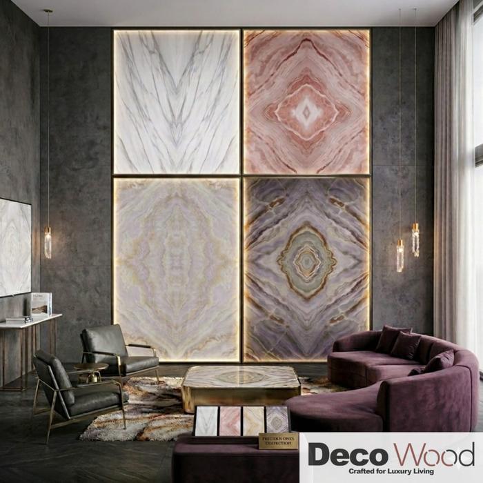 Promo UV PVC Bookmatch Marbel Sheet Wall Panel Sepasang Corak Marble ...