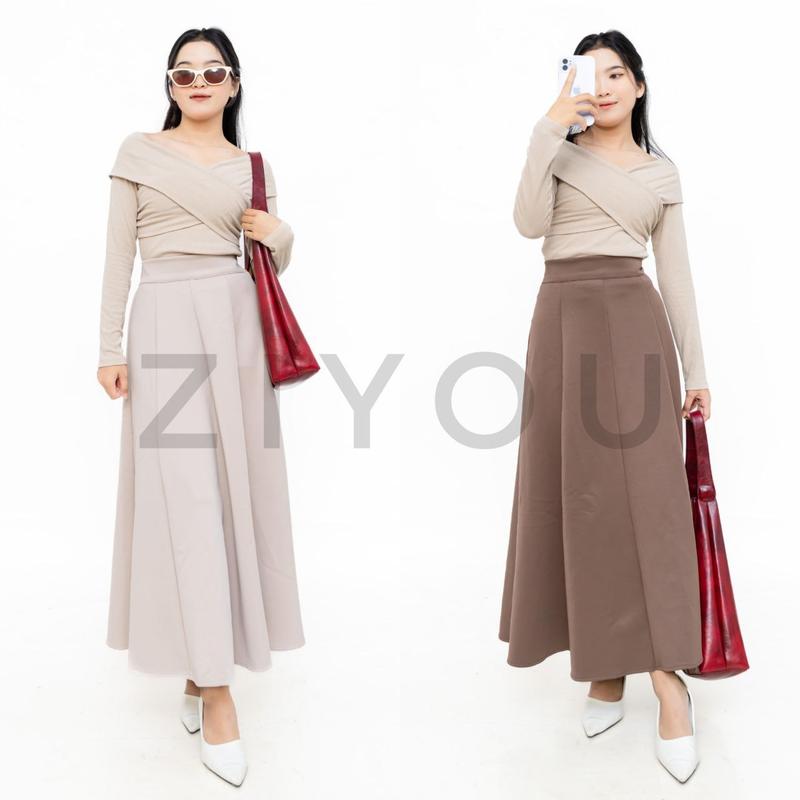 Rok Flare wanita - Audy Skirt - korean Loose Maxi Skirt Wanita - Shop ...