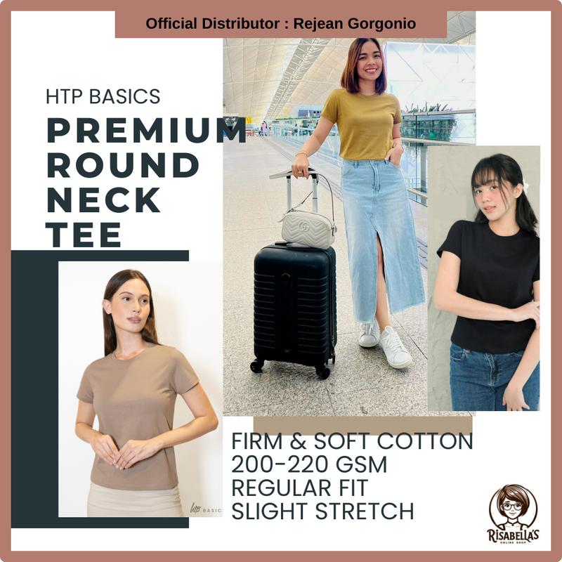 HTP Basics Premium Round Neck Tee for Women - Firm & Soft Cotton ...