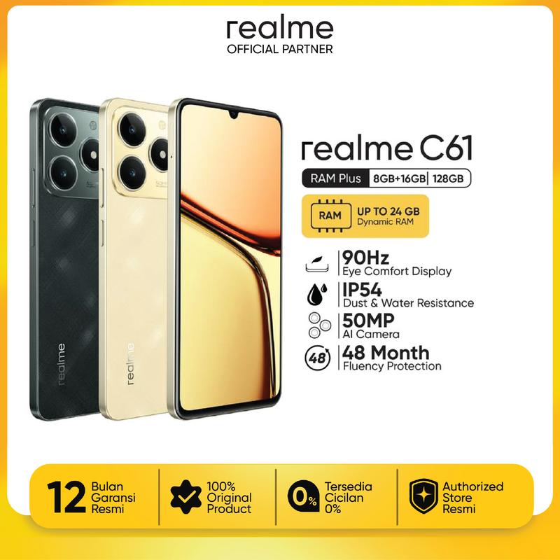 [LIVE EXCLUSIVE] realme C61 8GB+16GB*|128GB (TUV SUD 4 Tahun Lag-free ...