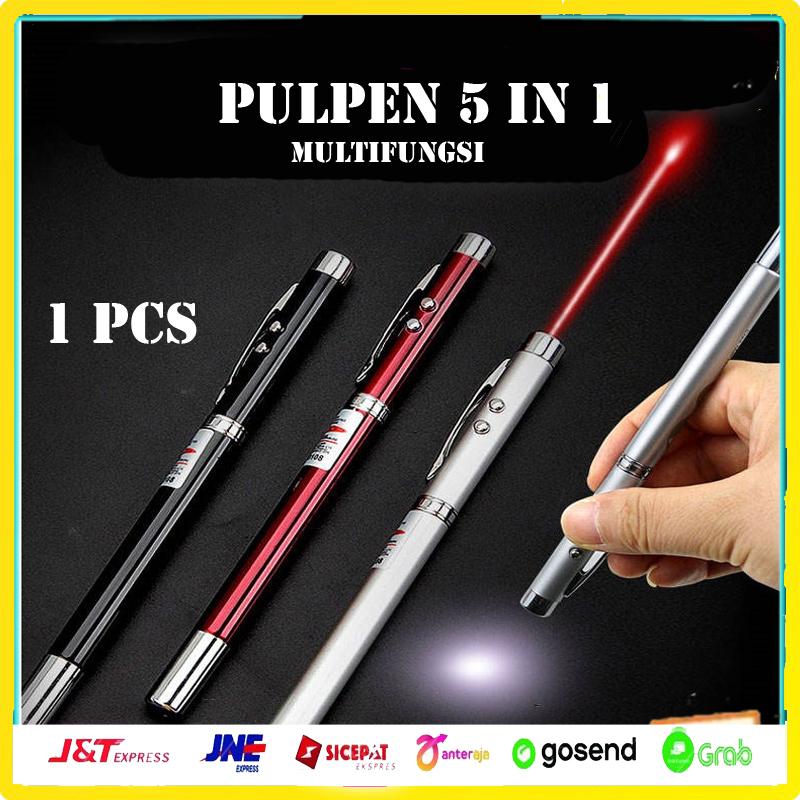 Pulpen Multifungsi 5 in 1 Pen Pulpen Senter led Laser Pointe - Shop ...