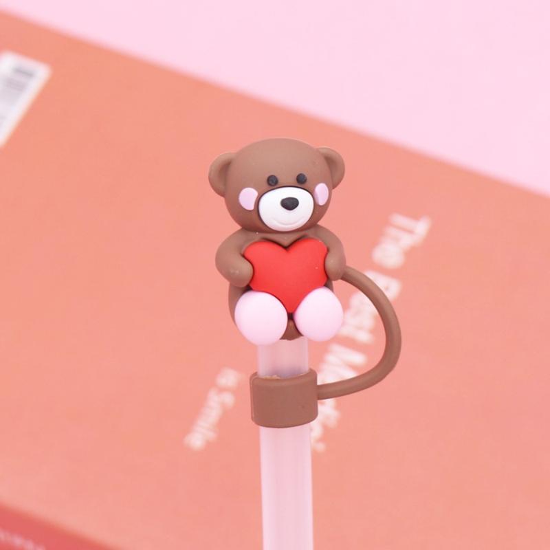 Kawaii 10mm Hearts Straw Cover Silicone Anti-spill Straw Tip - TikTok ...