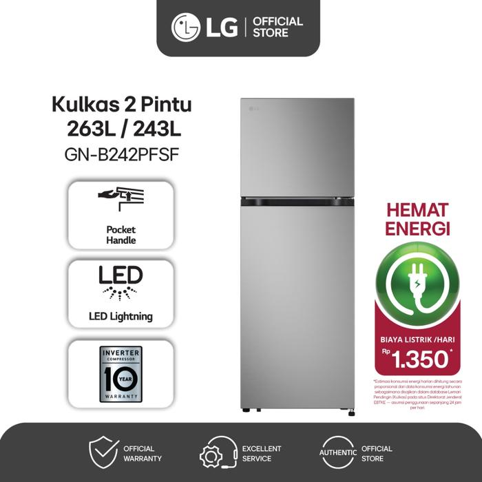 Promo LG Kulkas 2 Pintu 263L / 243L - Inverter Compressor - No Frost ...