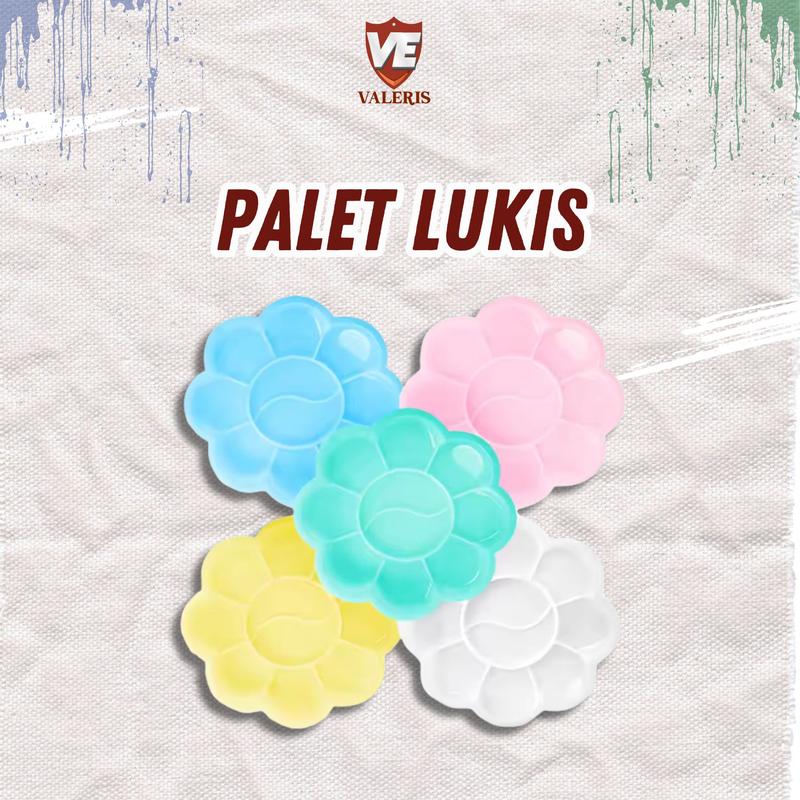 Palet Lukis Motif Bunga | Plastik Kuat & Ringan | Peralatan Melukis Cat ...