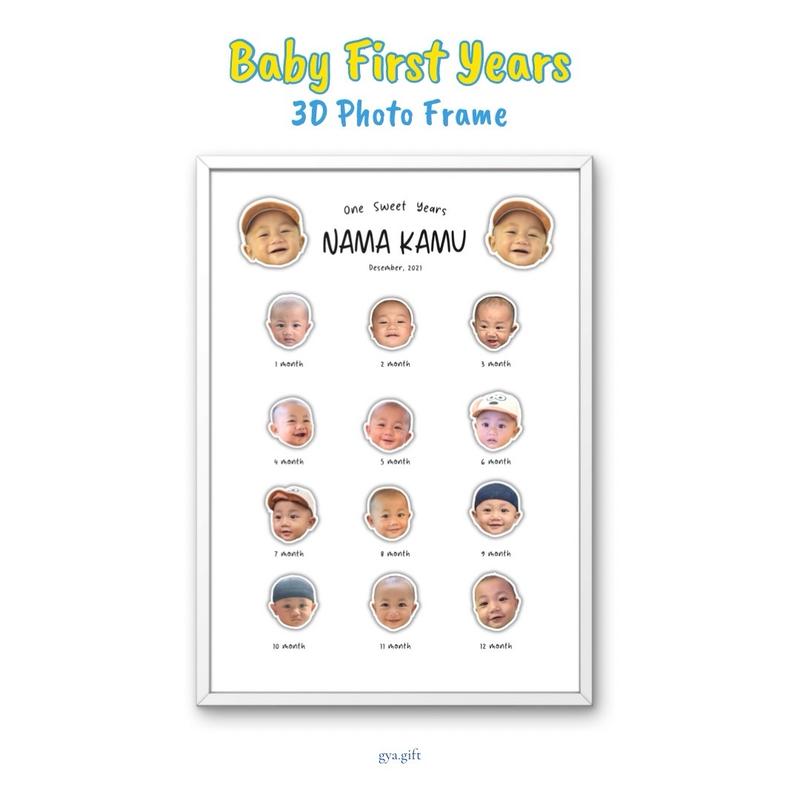 Baby First Years V.3 Gya.Gift ONE YEARS BABY 3D Frame | 1-12 - Shop ...