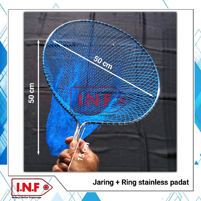 Jaring serok ikan siap pakai / serok ring stainless padat / serokan ...