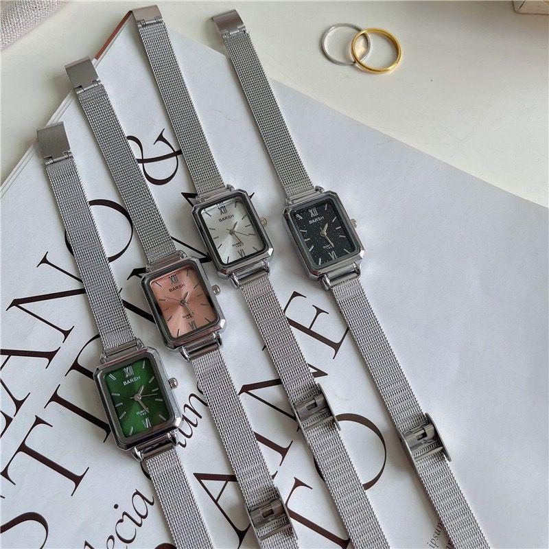 Barsh Women Jam Tangan Sqaure Wanita Watch Petak Jam Steel Jam - TikTok ...