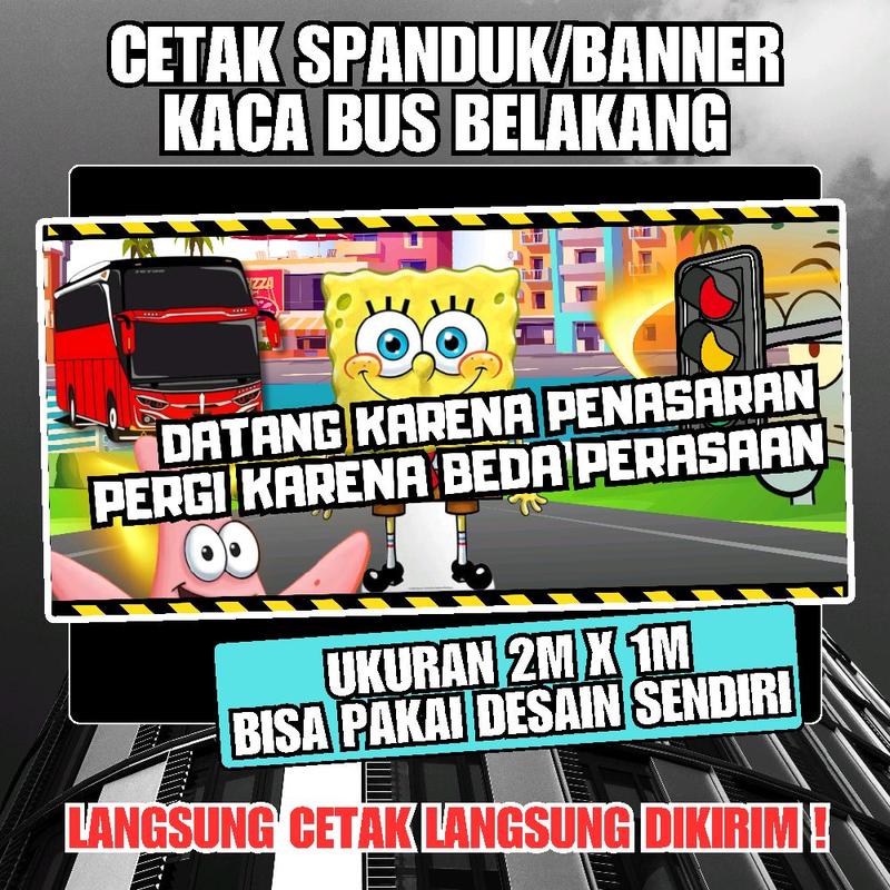 Banner Belakang Kaca Bus 2m x 1m dengan Kata-Kata - Shop | Tokopedia