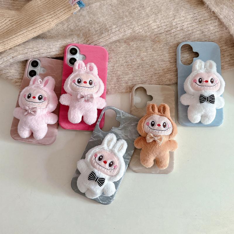 IPhone Case Fashionable and Popular 3D Plush Labubu Doll Hidden Bracket ...
